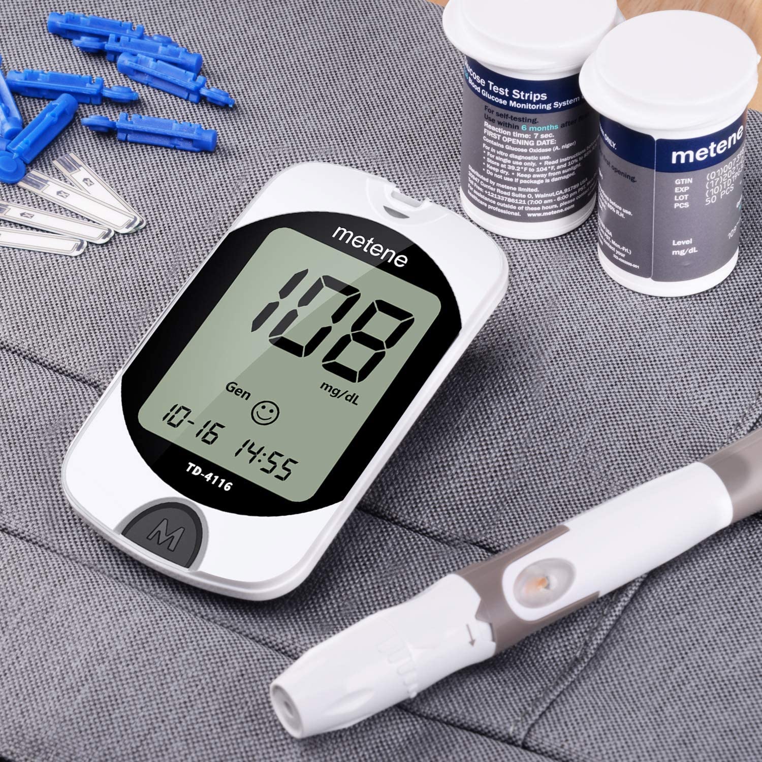 Blood Glucose Meter Kit with Test Strips and Lancets, Diabetes Testing ...